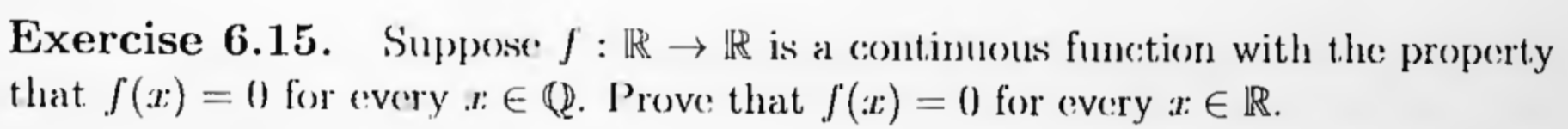 Solved Exercise 6.15. ﻿Suppese f:R->R is a continuous | Chegg.com