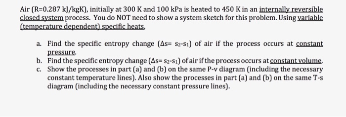 Solved Air (R=0.287 kJ/kgK), initially at 300 K and 100 kPa | Chegg.com