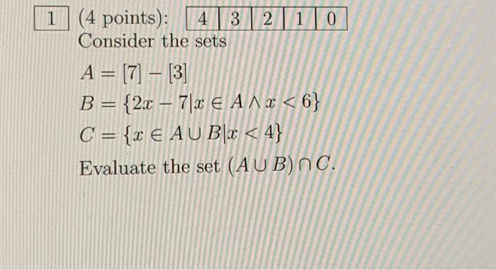 Solved Consider the sets | Chegg.com
