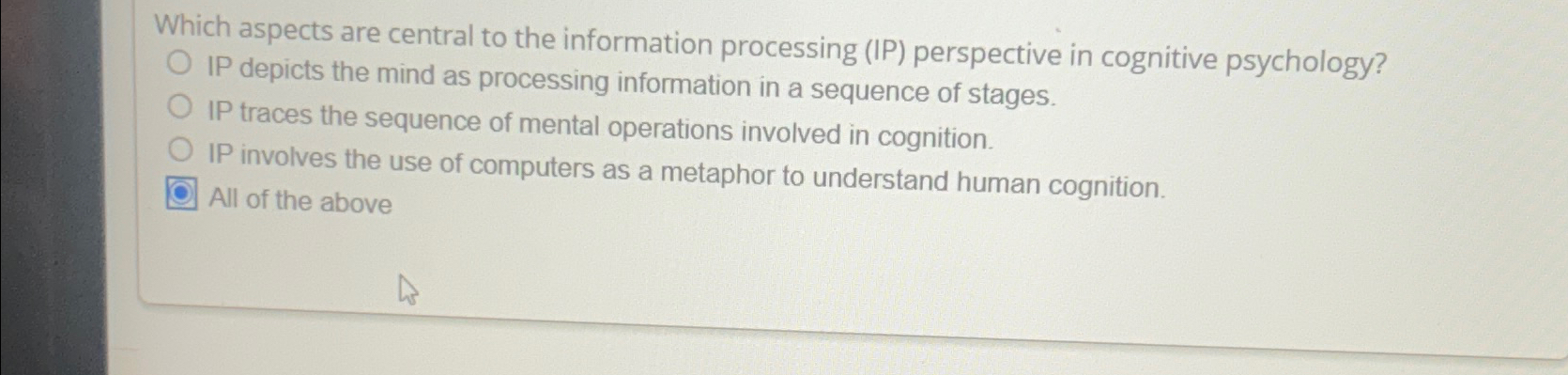 Solved Which aspects are central to the information | Chegg.com