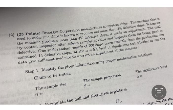 Solved (2) (25 Points) Brooklyn Corporation manufactures | Chegg.com