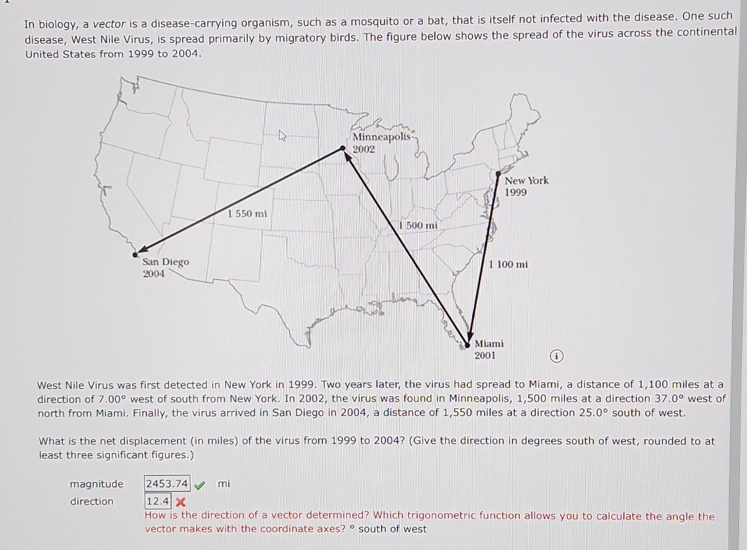 Solved In biology, a vector is a disease-carrying organism, | Chegg.com