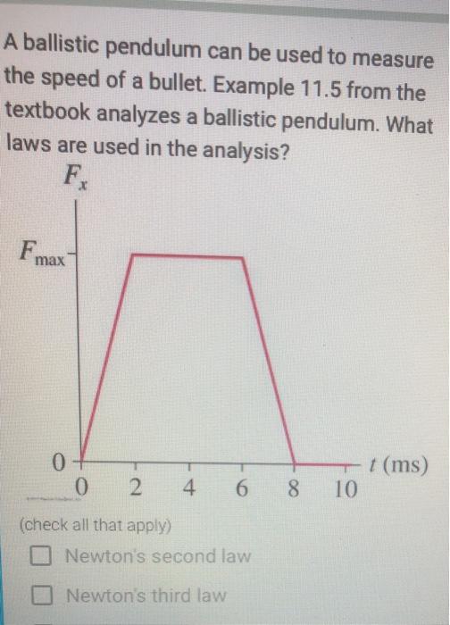 Solved A ballistic pendulum can be used to measure the speed | Chegg.com