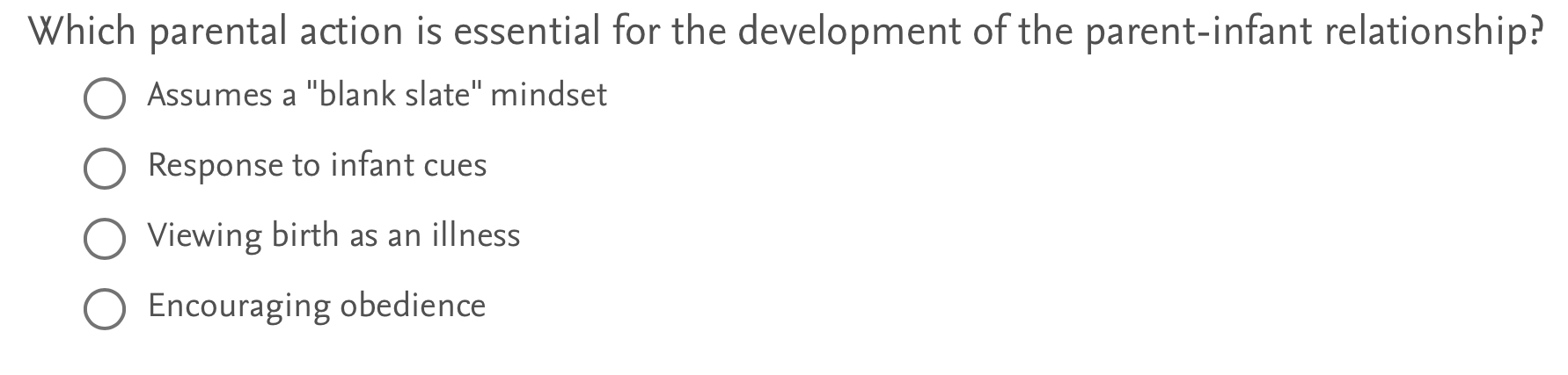 Solved Which parental action is essential for the | Chegg.com