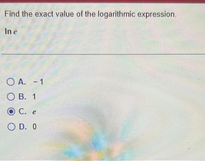Solved Find the exact value of the logarithmic expression. | Chegg.com