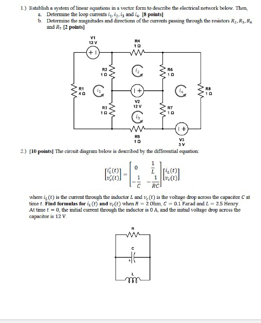 Solved 1.) ﻿Establish a system of linear equations in a | Chegg.com