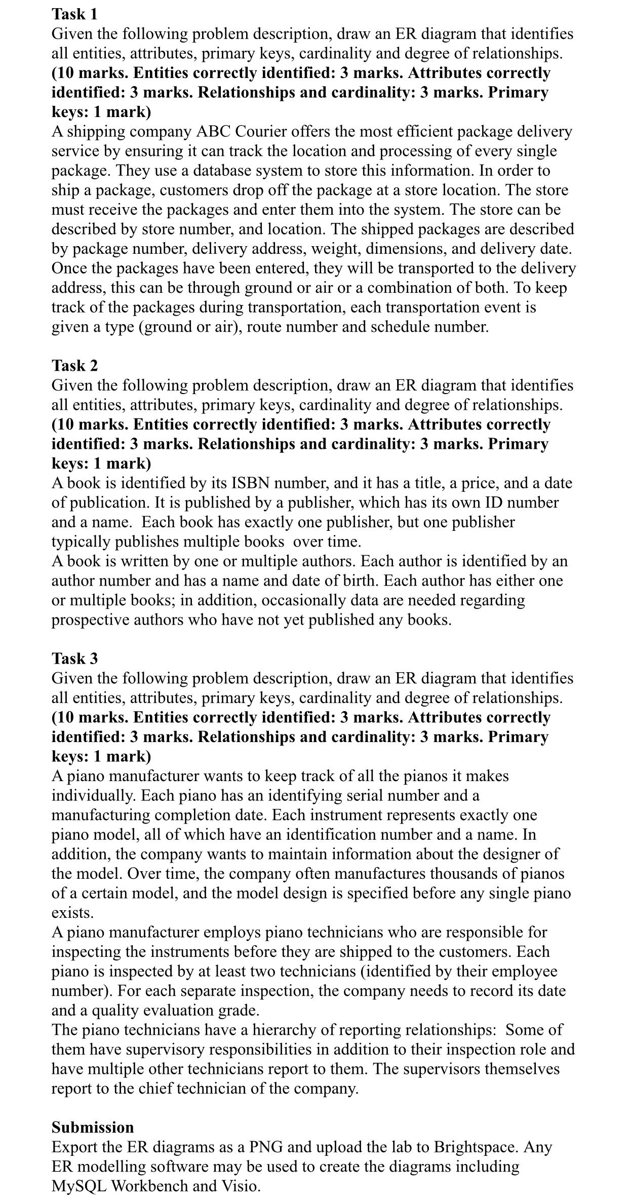 Solved Task 1Given the following problem description, draw | Chegg.com