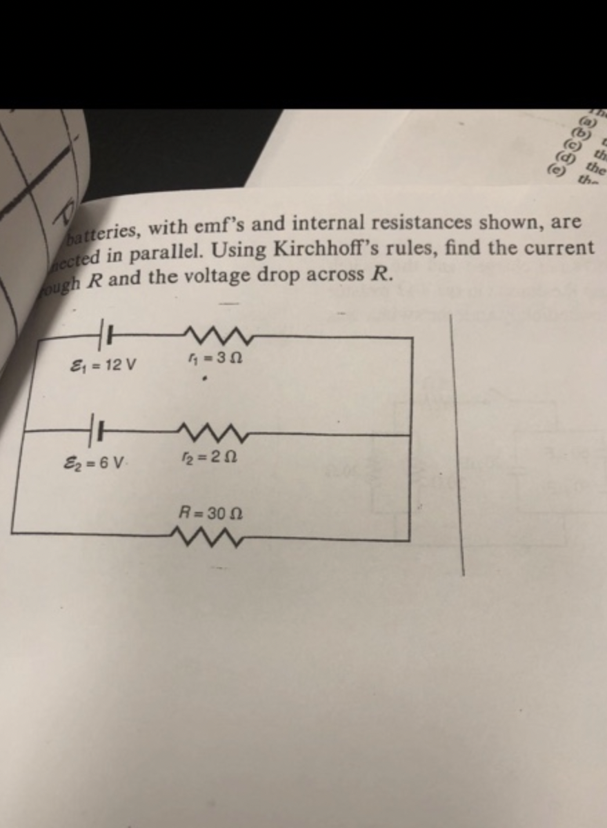 Solved batteries, with emf's and internal resistances shown, | Chegg.com