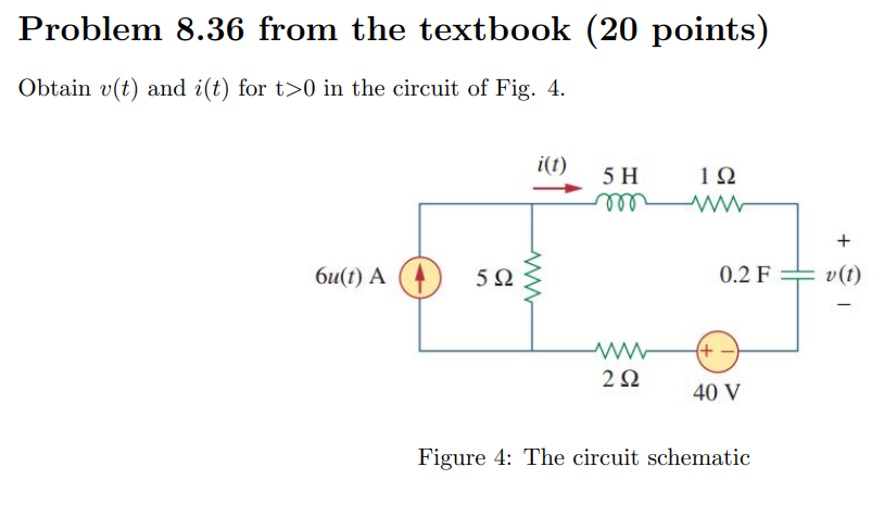 Solved Problem 8.36 ﻿from the textbook ( 20 ﻿points)Obtain | Chegg.com