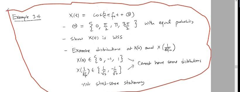Qia) if x (t) is strict sense stationary then it is | Chegg.com