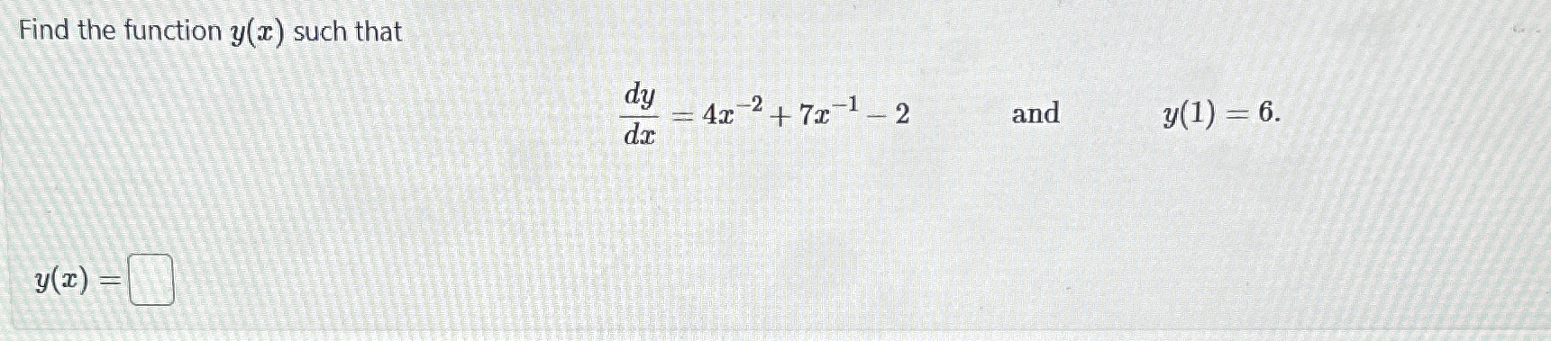 Solved Find the function y(x) ﻿such thaty(x)= | Chegg.com