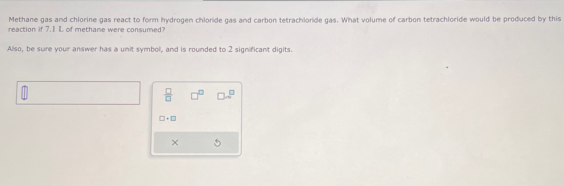 Solved Methane gas and chlorine gas react to form hydrogen | Chegg.com