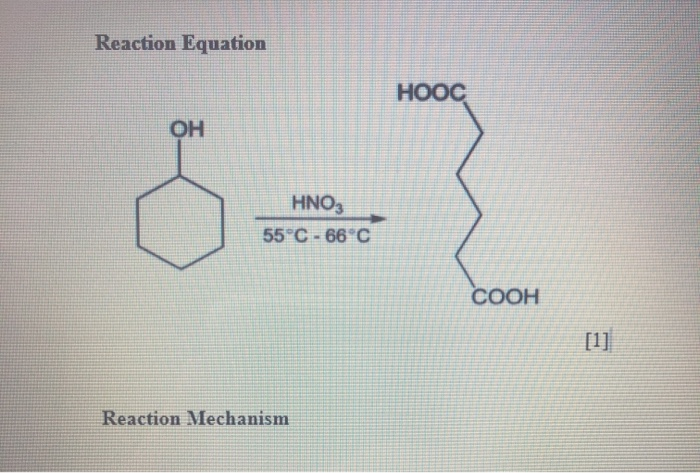 Solved Reaction Equation НООС OH o HNO3 55°C - 66 C COOH | Chegg.com