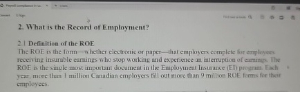 Solved What is the Record of Employment?2.1 ﻿Definition of | Chegg.com