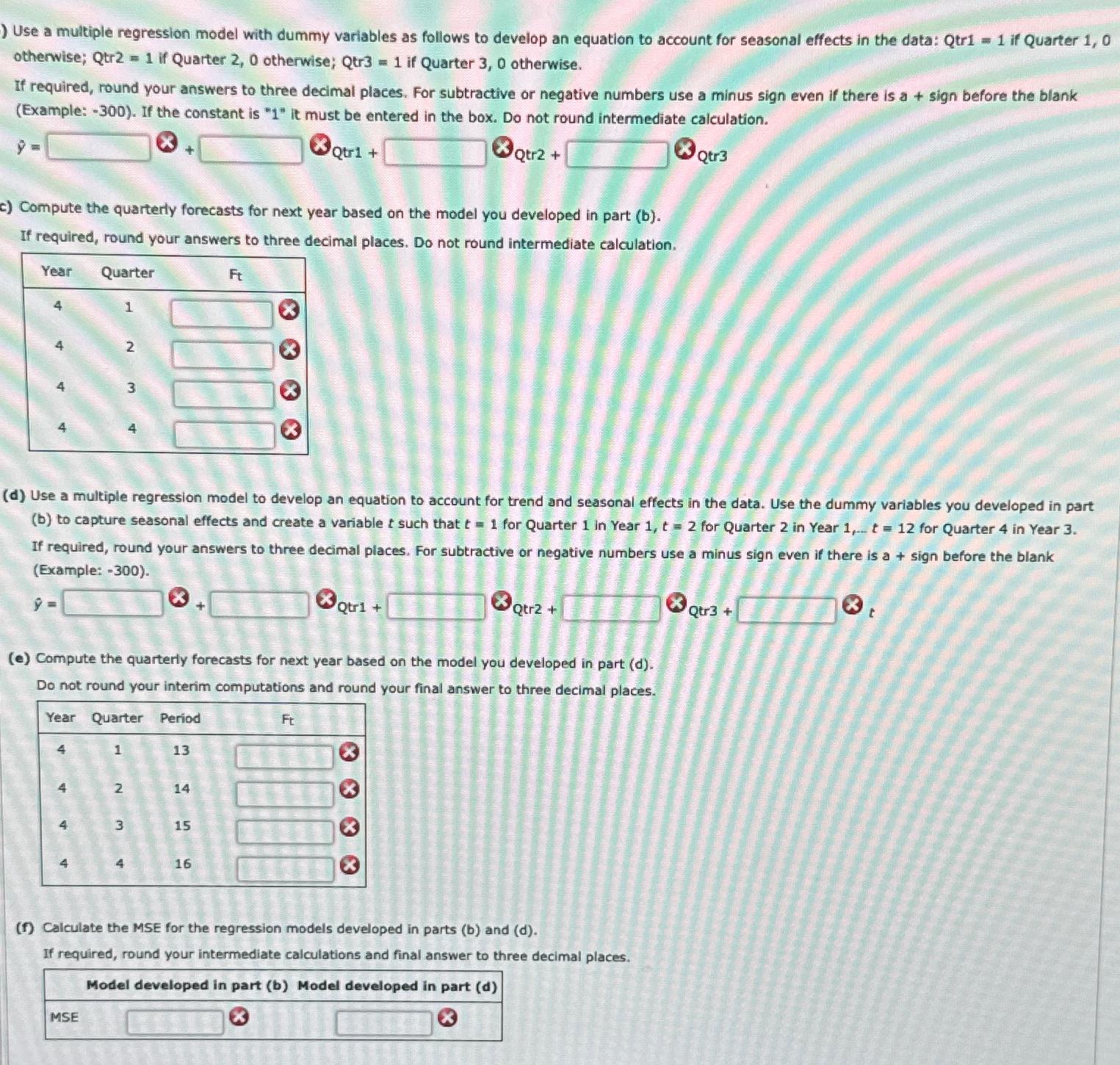 Solved Problem 08-23 ﻿Algo (Using Regression Analysis for | Chegg.com