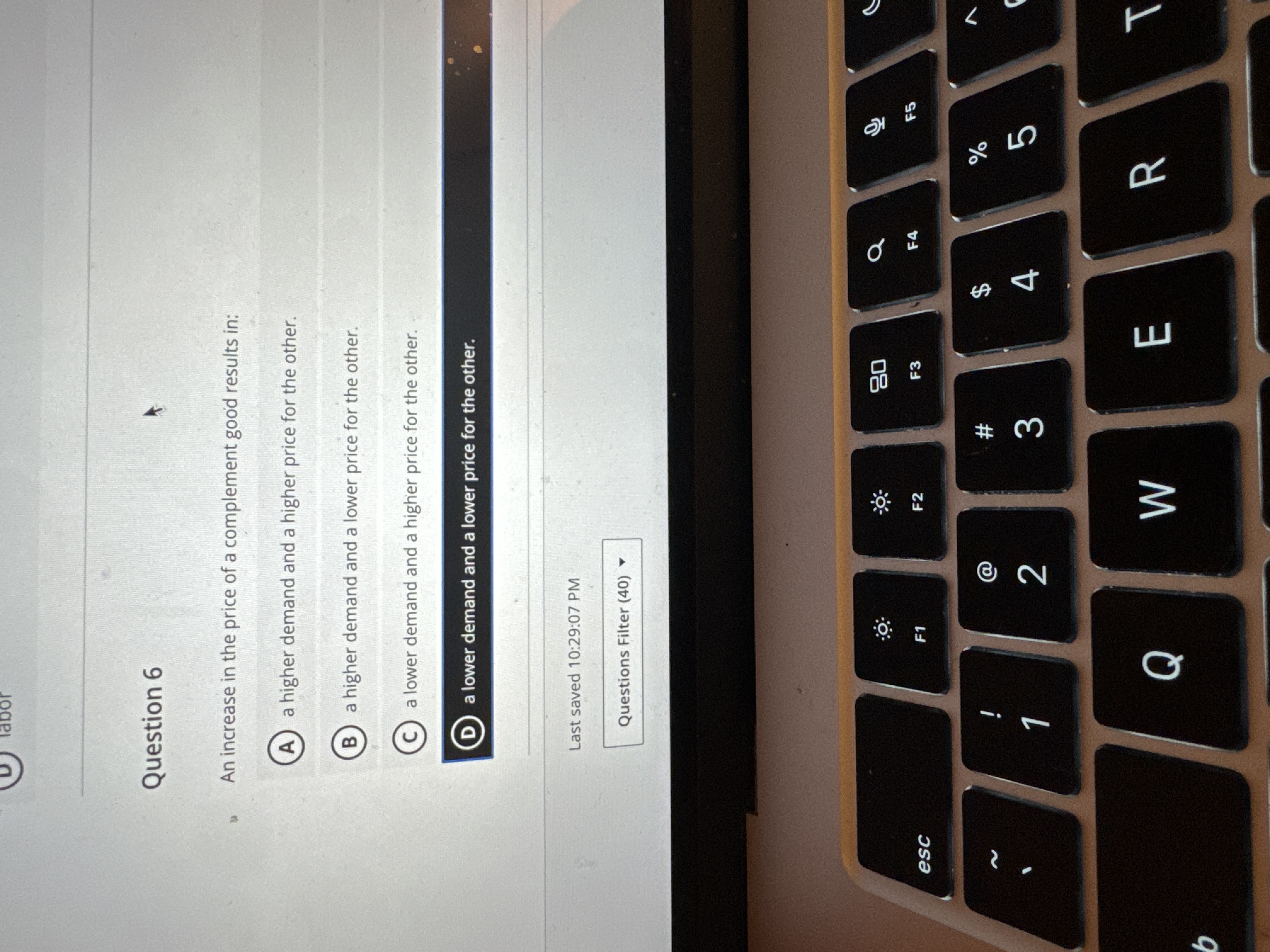 Solved Question 6An increase in the price of a complement | Chegg.com