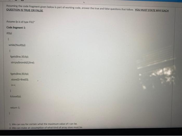 Solved Assuming The Code Fragment Given Below Is Part Of 8173