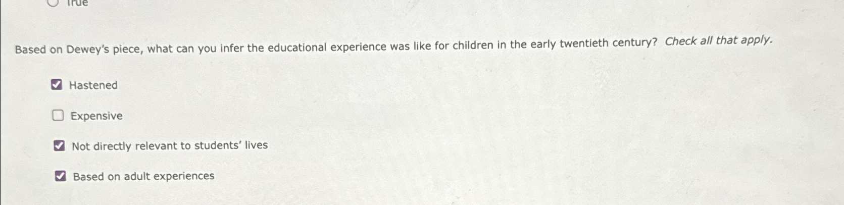 Solved Based on Dewey's piece, what can you infer the | Chegg.com