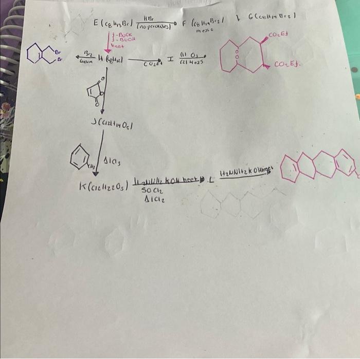 Solved Deduce The Structures Of Compounds E And L In The