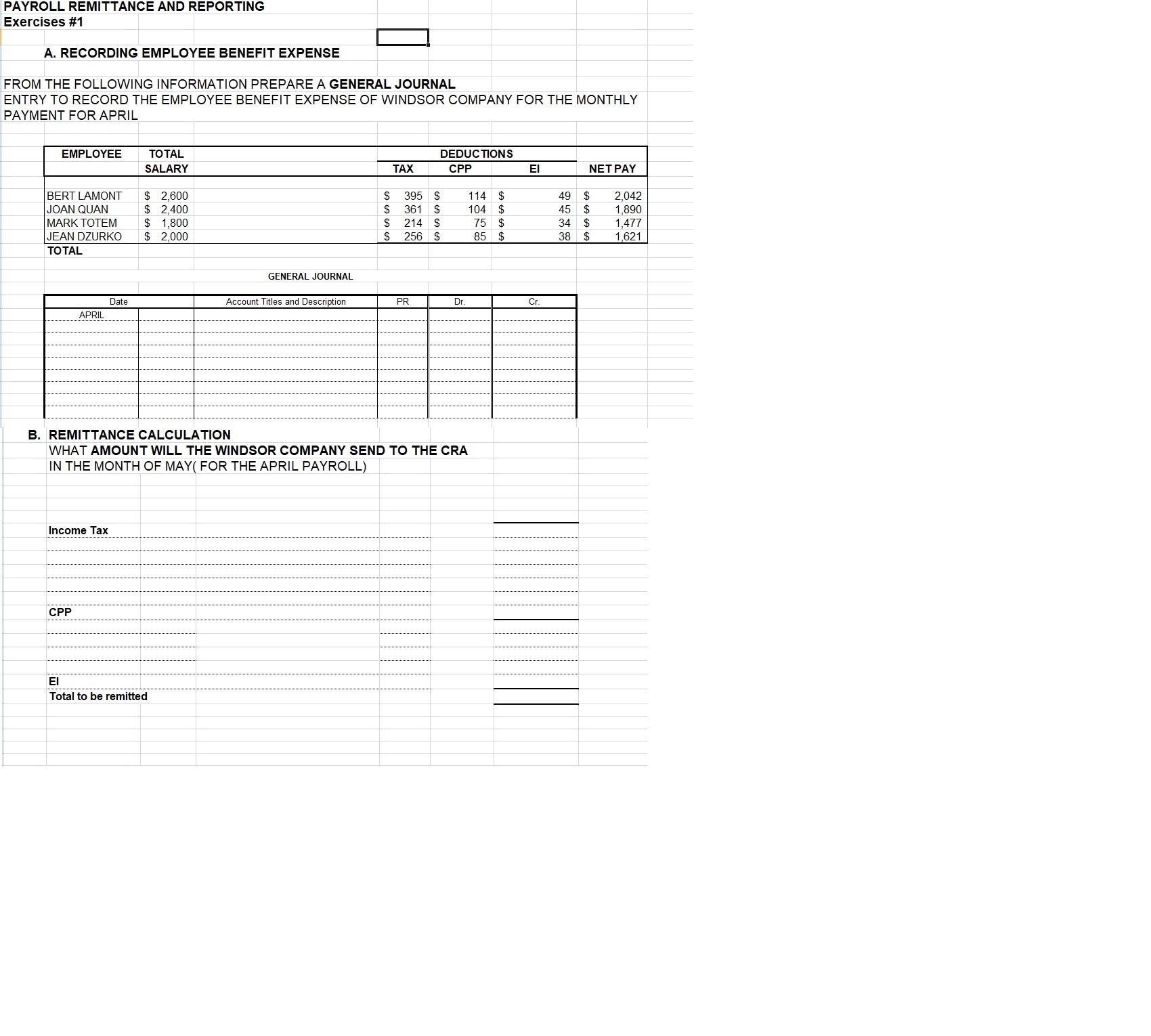 Solved Please help me answer my problem in Payroll | Chegg.com
