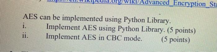 Solved kı Advanced Encryption Sta AES can be implemented | Chegg.com