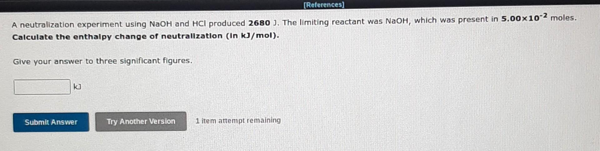 Solved A neutralization experiment using NaOH and HCl | Chegg.com