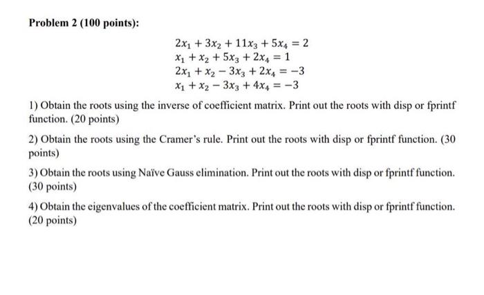 Solved Problem 1 (100 points): | Chegg.com
