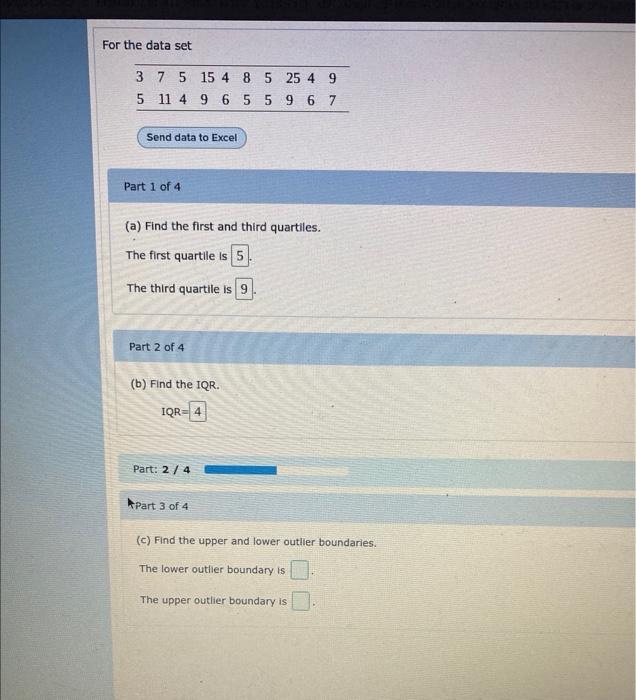 Solved For The Data Set Part 1 Of 4 A Find The First And 2523