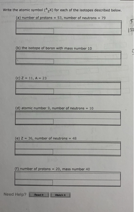 Solved Write the atomic symbol (Azx) for each of the | Chegg.com