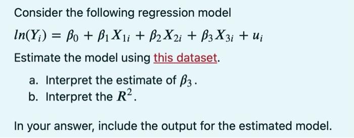 Solved Consider the following regression model | Chegg.com