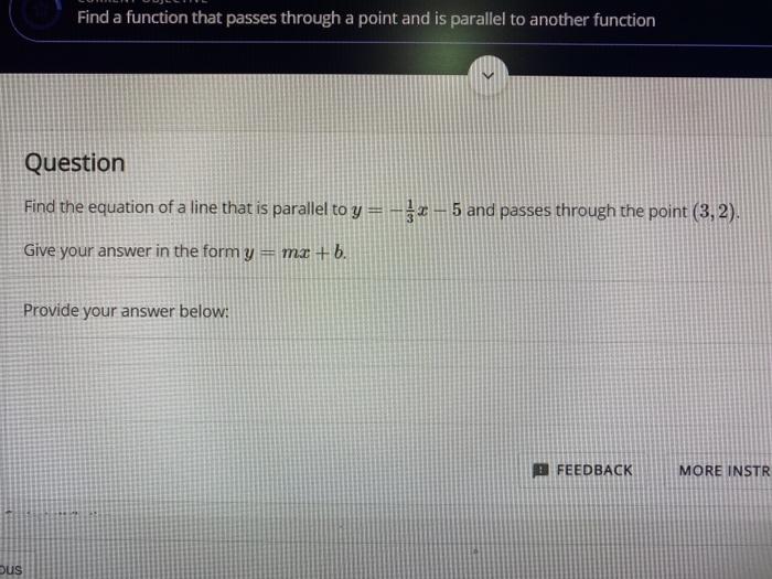Solved Find a function that passes through a point and is | Chegg.com