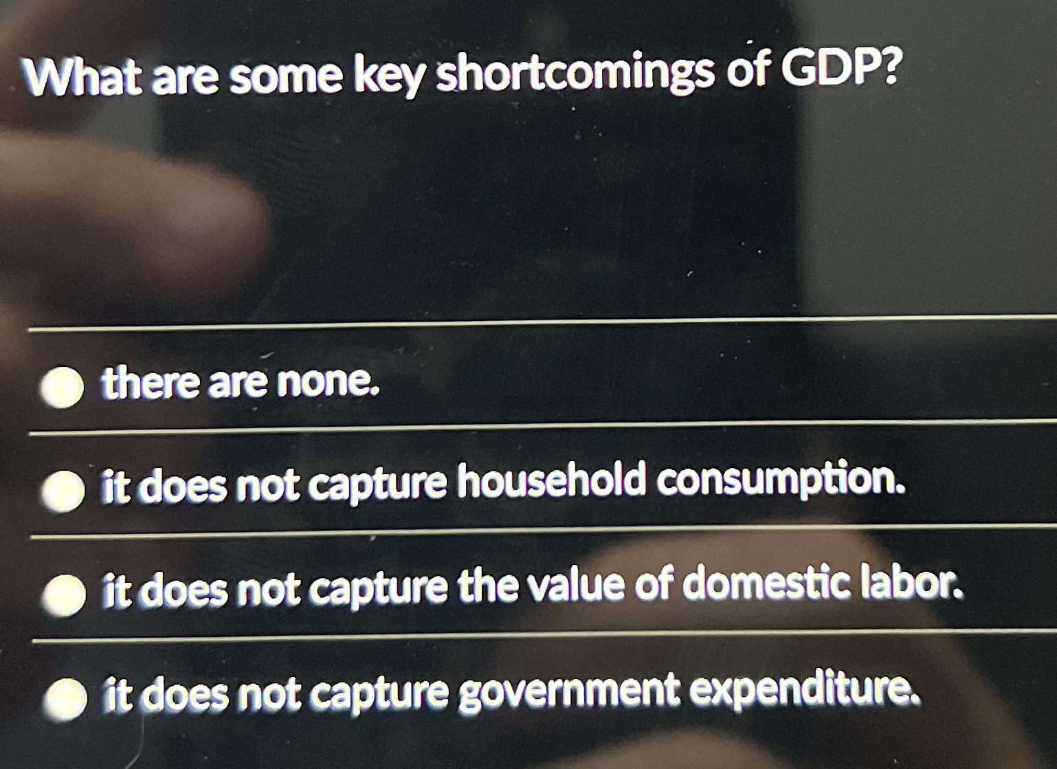 Solved What are some key shortcomings of GDP? ﻿there are | Chegg.com