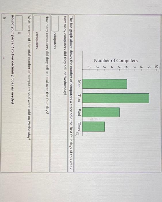 Solved Number of Computers 10- 9- % % 8 + 5 3 I 2 The bar | Chegg.com