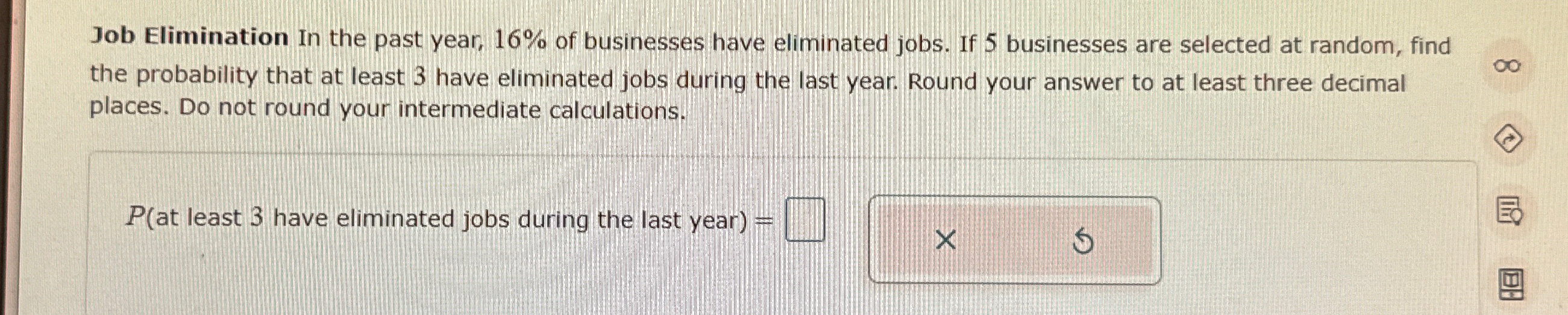 Solved Job Elimination In the past year, 16% ﻿of businesses | Chegg.com