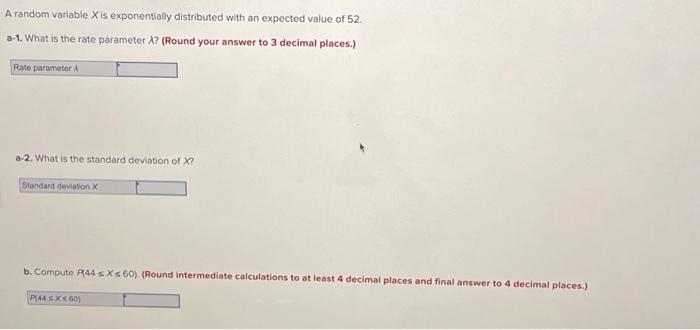 Solved A Random Variable X Is Exponentially Distributed With