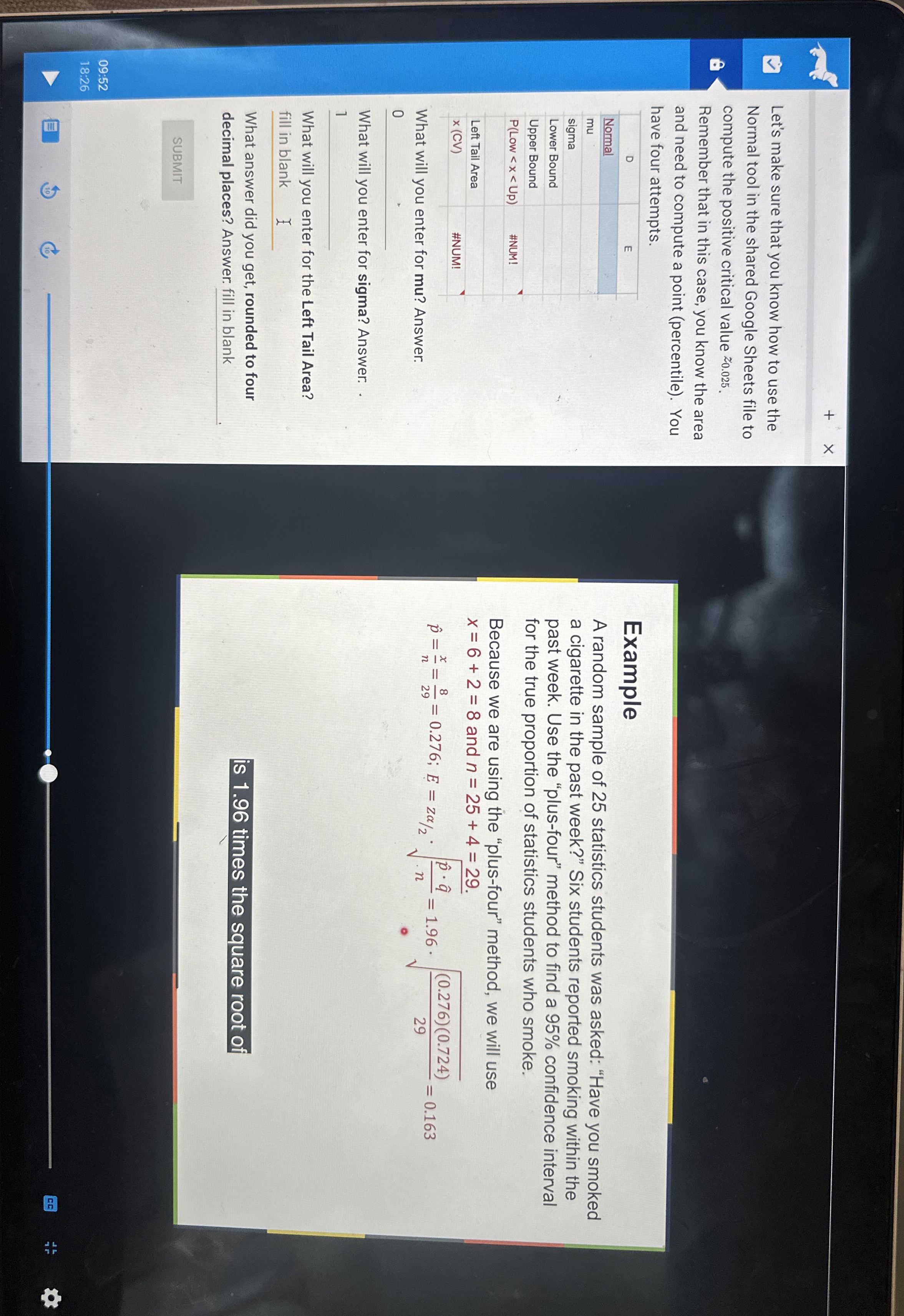 Solved Let's make sure that you know how to use the Normal | Chegg.com