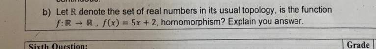 Solved b) Let R denote the set of real numbers in its usual | Chegg.com