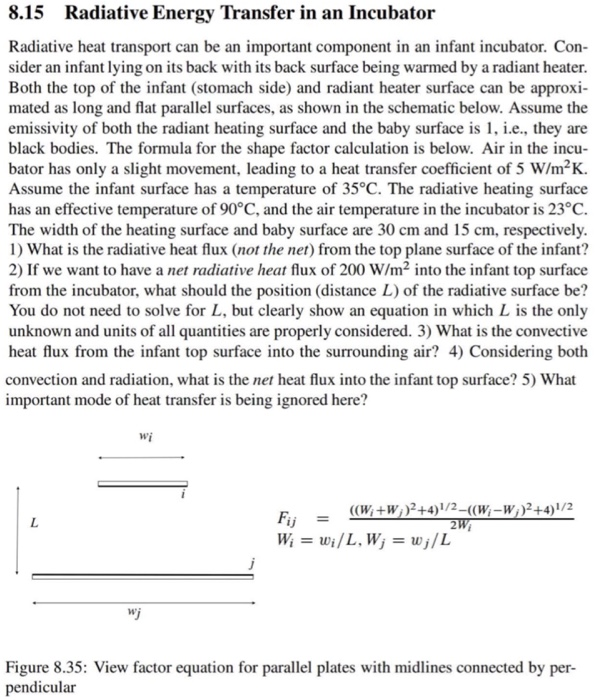 8.15 Radiative Energy Transfer in an Incubator | Chegg.com