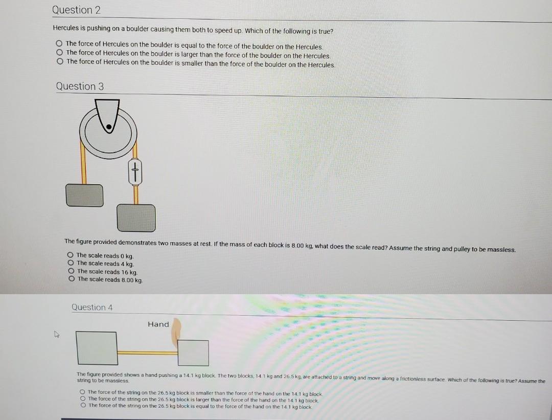 Solved Question 2 Hercules is pushing on a boulder causing | Chegg.com