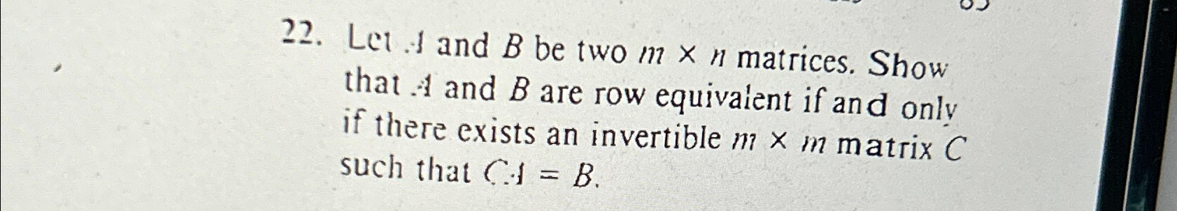 Solved Let A and B ﻿be two m×n ﻿matrices. Show that A and B | Chegg.com