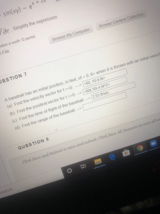 Solved sin(xy) - eX+ Browse Content Collection lar. Simplify | Chegg.com