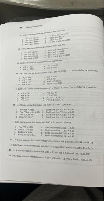 Solved 1. Find P(x>250) of Findt mact that P(x>B)=0.01. h. | Chegg.com