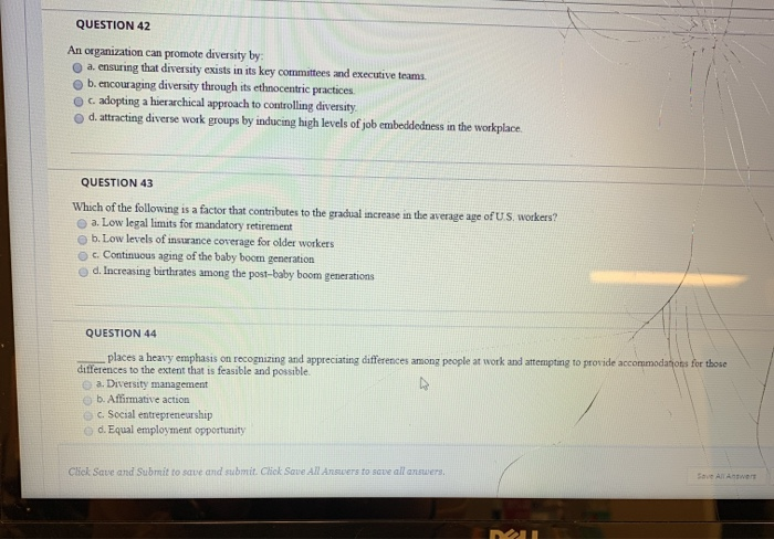 Solved QUESTION 42 An organization can promote diversity by: | Chegg.com