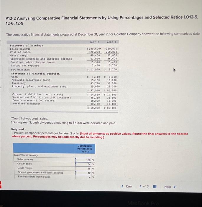 Solved P12-2 Analyzing Comparative Financial Statements by | Chegg.com