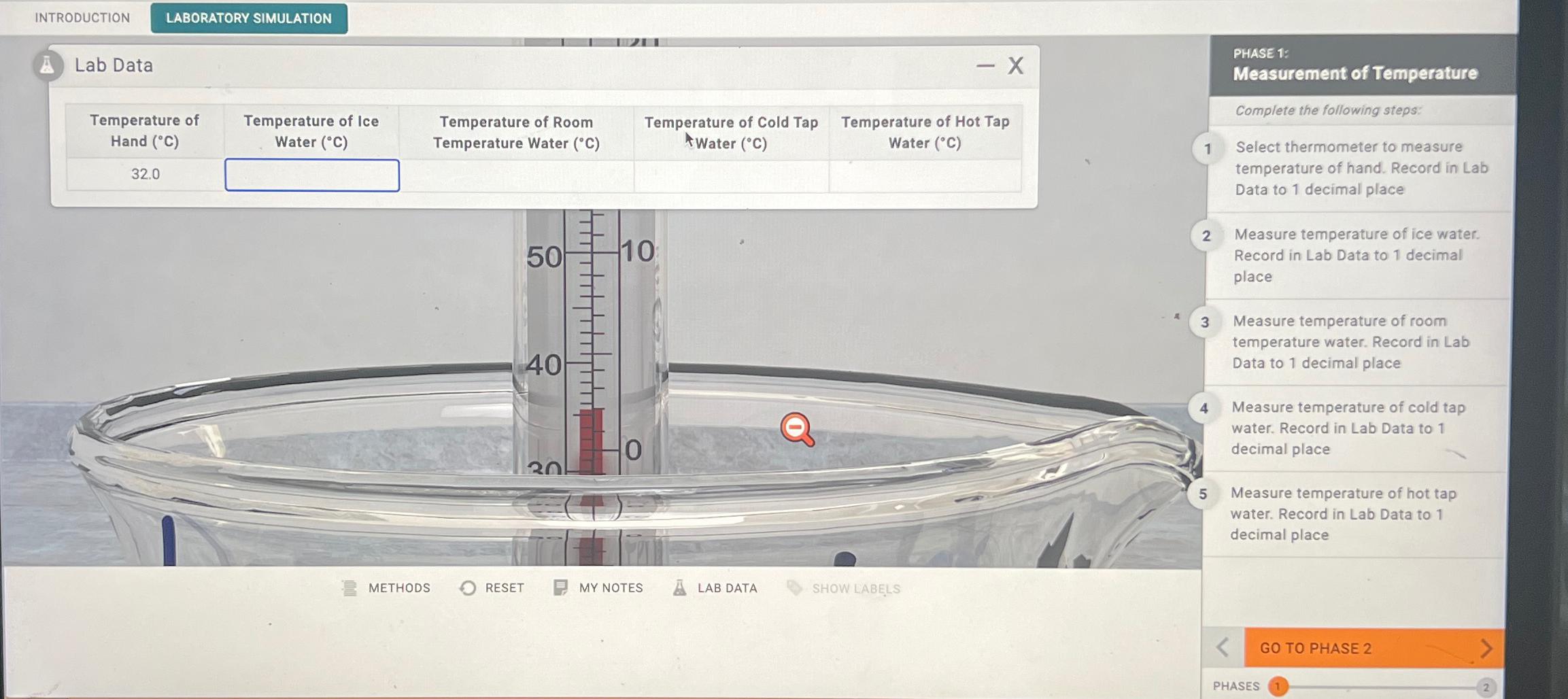 Solved INTRODUCTIONLab DataPHASE 1:Measurement of | Chegg.com