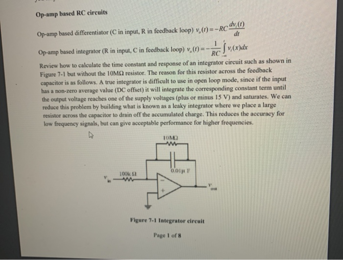 Solved Exercise 7-1: Integrator Simulate the integrator | Chegg.com