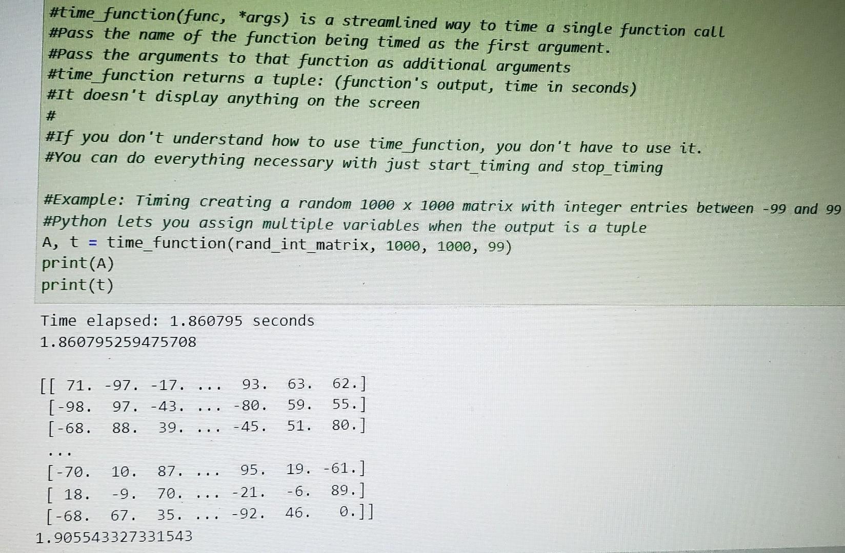 #Examples of how to use the timing code #Enclosing | Chegg.com