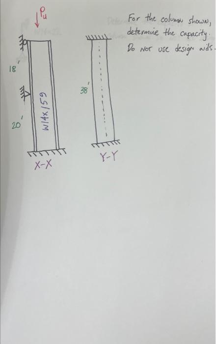 Solved For the column shown, determine the capacity. Do nor | Chegg.com