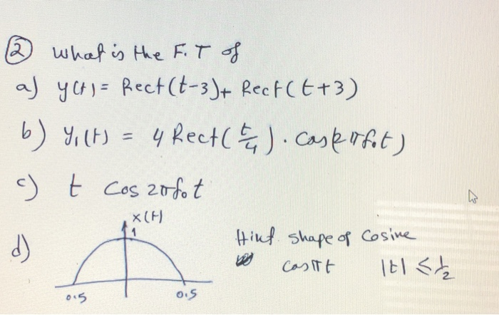 Solved 12 ☆ What is the Fit of al y Ct ) = Rect(t-3)+ | Chegg.com