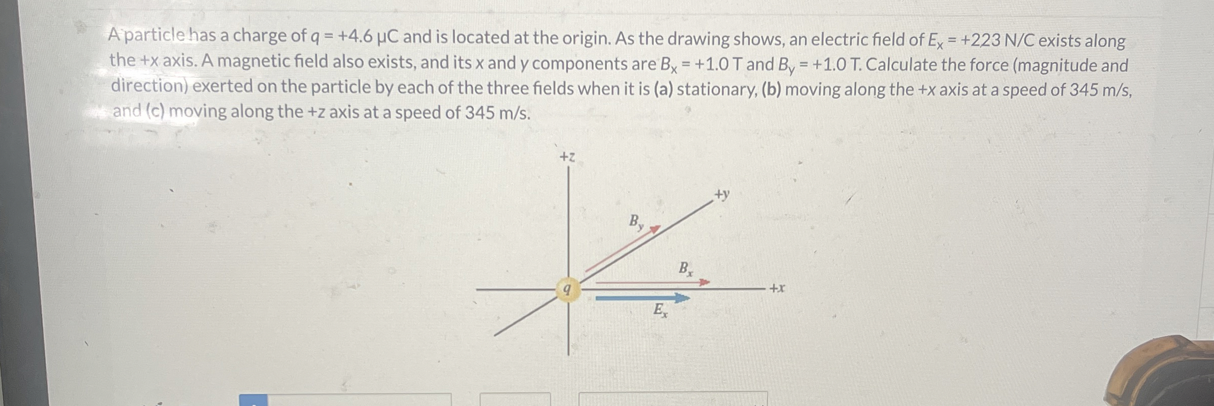 Solved A particle has a charge of q=+4.6μC ﻿and is located | Chegg.com